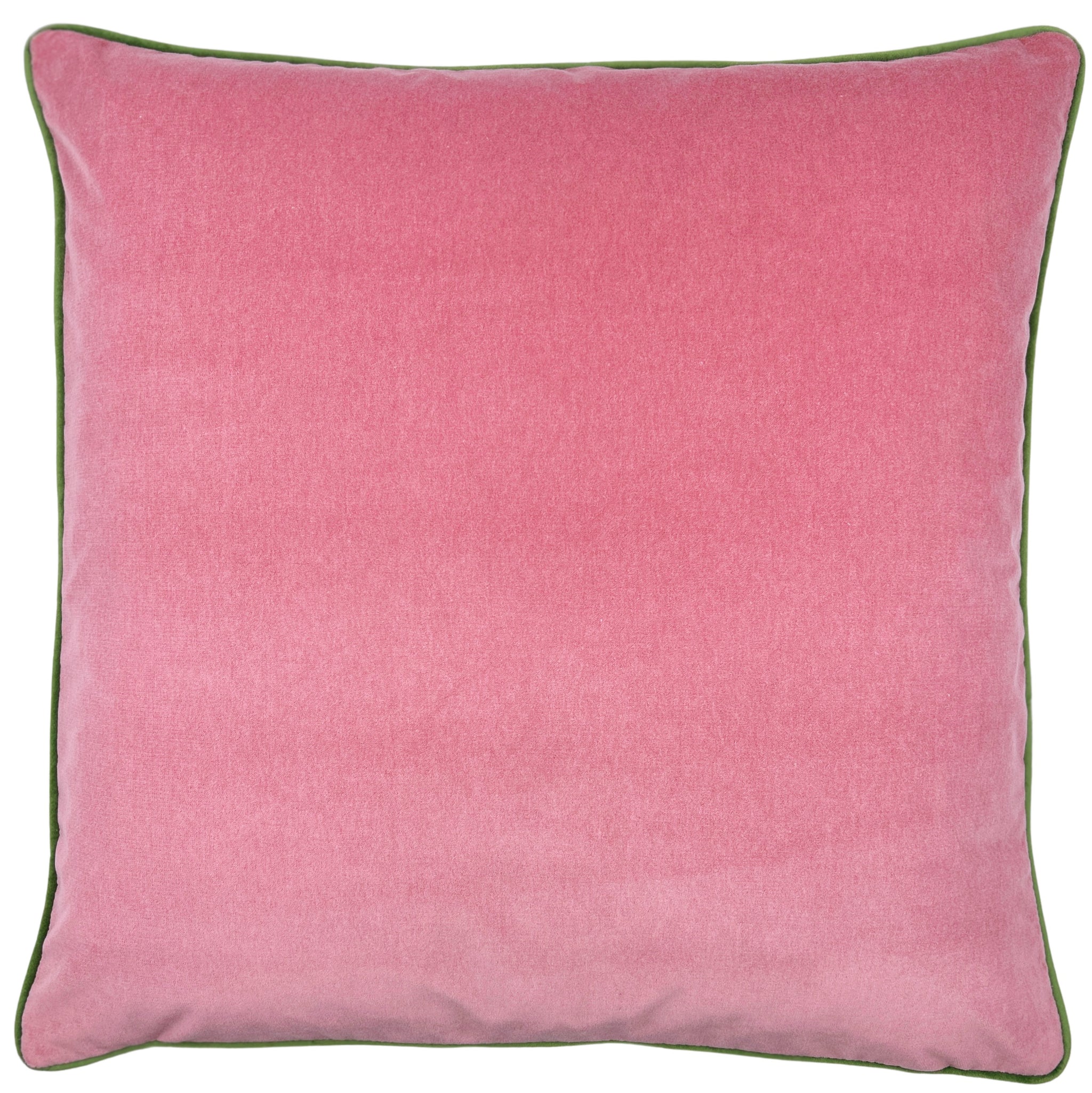 Piper Collection | Libby Pink and Green Contrasting Cording Velvet Pillow