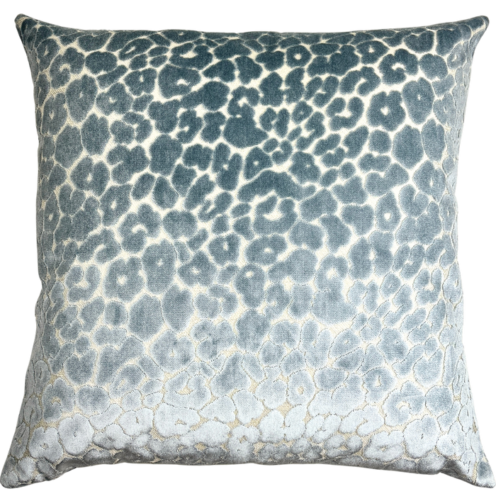 Piper Collection | Madison Teal Blue Leopard Cut Velvet Pillow