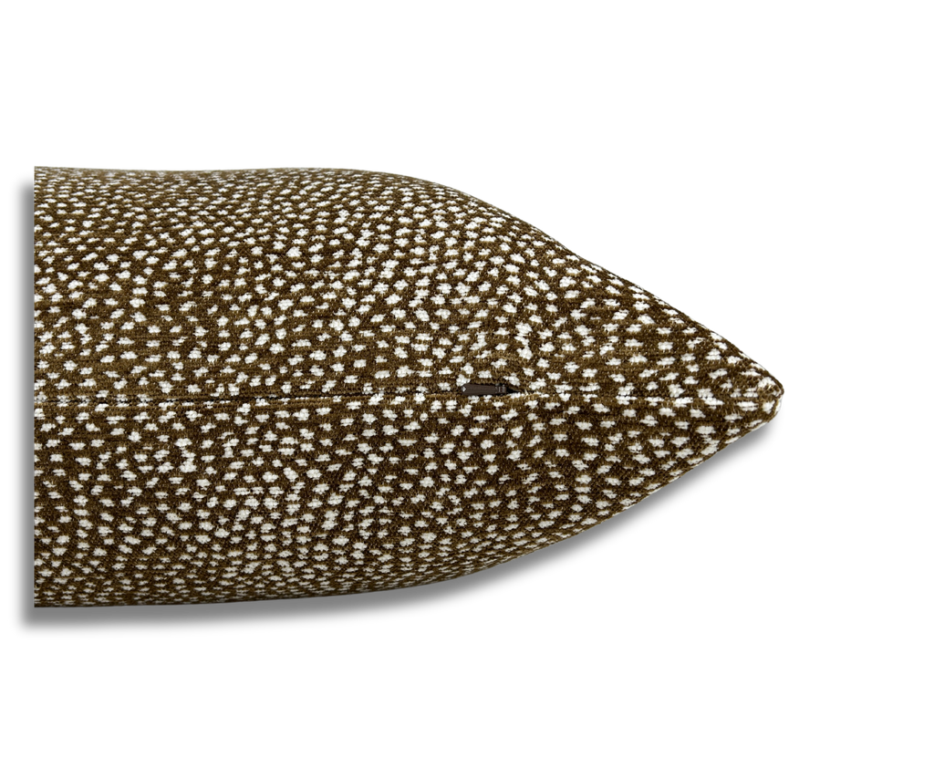 Piper Collection | Gemma Brown and Cream Animal Print Spotted Pillow