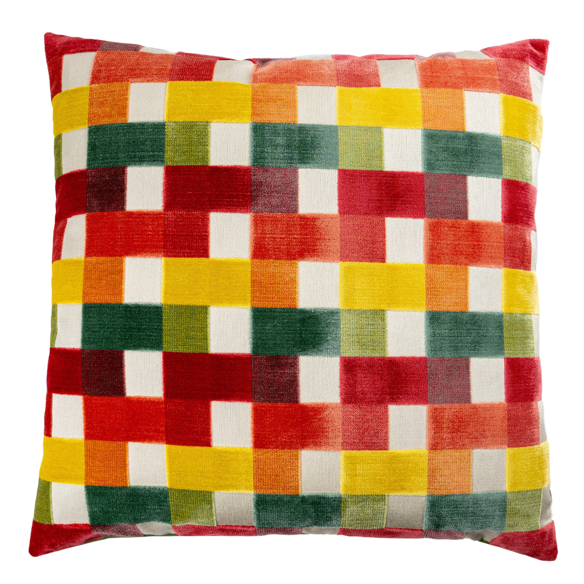 Piper Collection | Maddie Multicolored Geometric Cut Velvet Pillow