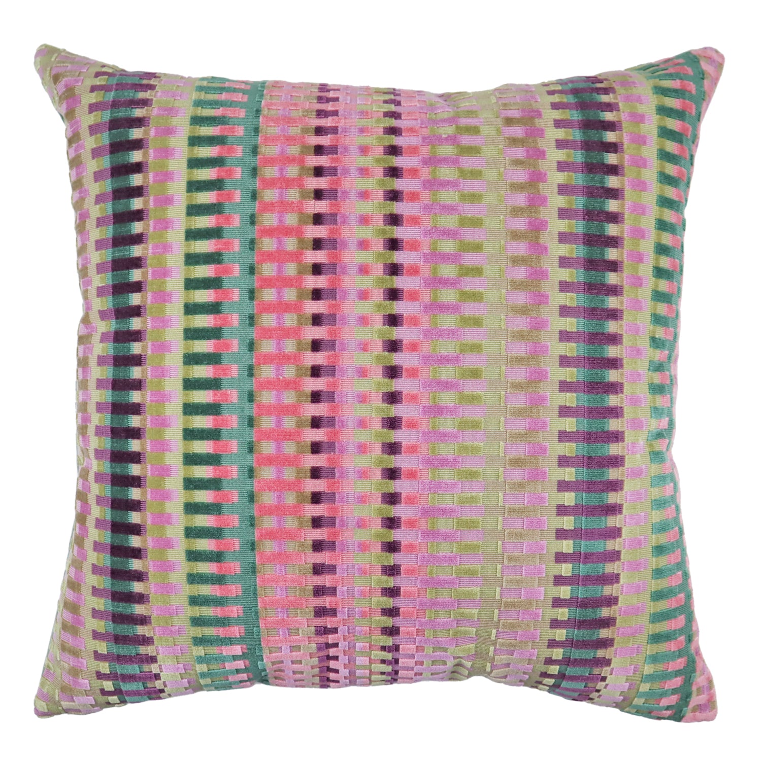 Piper Collection | Elliott Purple Pink Green Geometric Velvet Pillow